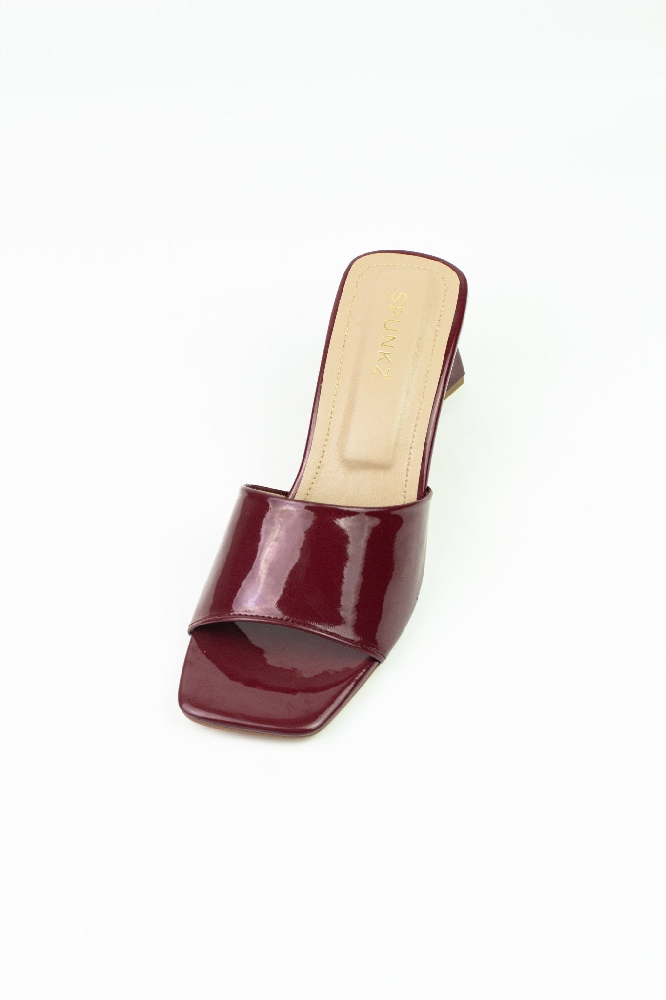 Spunkz Glossy Wine Red Platform Heels - Leather High Heeled Sandals